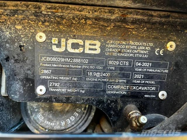 Jcb 8029 CTS, 2021, 克羅埃西亞 - 小型挖土機/掘鑿機